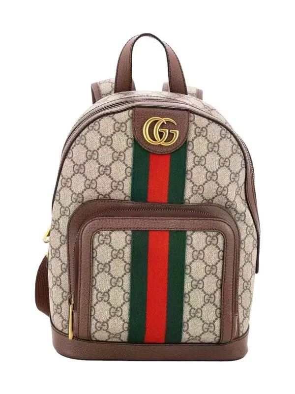 Gucci Ophidia Gg Coated Canvas Medium Backpack - Brown