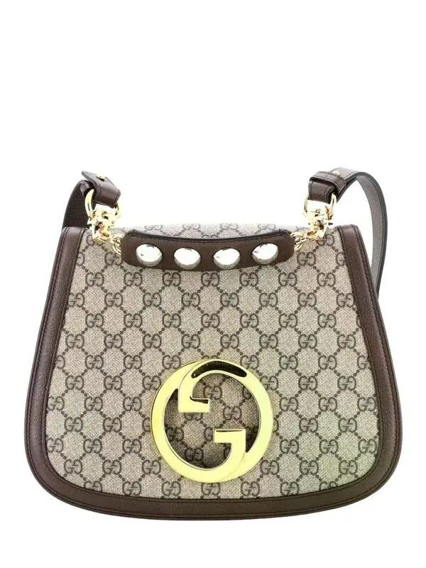 Gucci Blondie Gg Coated Canvas Top Handle Satchel - Brown