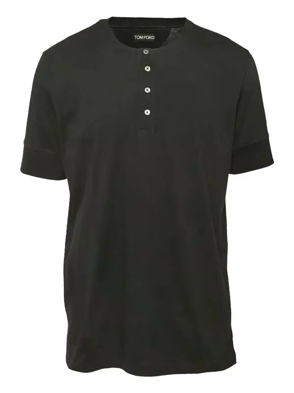 TOM FORD Henley-neckline T-shirt - Black