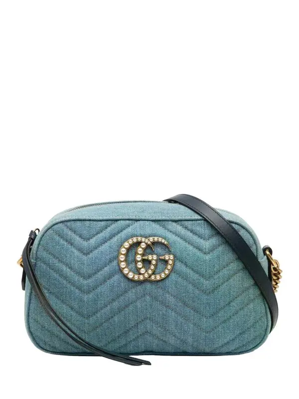 Gucci Gg Marmont Matelassé Crossbody Bag - Blue
