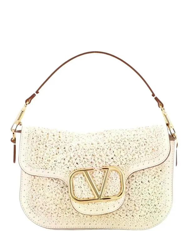 Valentino Garavani Vlogo All Time Flap Crochet Shoulder Bag - Neutrals