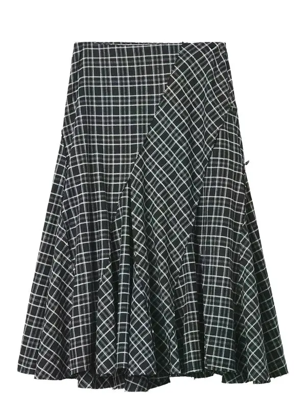 B+AB Checked Skirt - Black