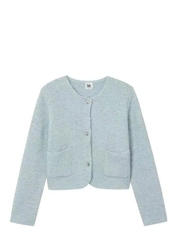B+AB Buttoned Cardigan With Pockets - Blue