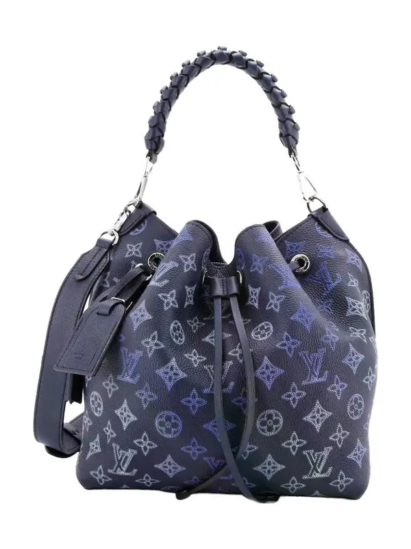 LOUIS VUITTON Muria Flight Mode Mahina Leather Bucket Bag - Blue