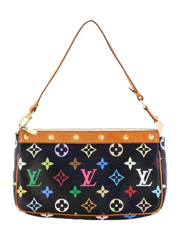 LOUIS VUITTON Pochette Accessoires Monogram Multicolor Clutch - Black