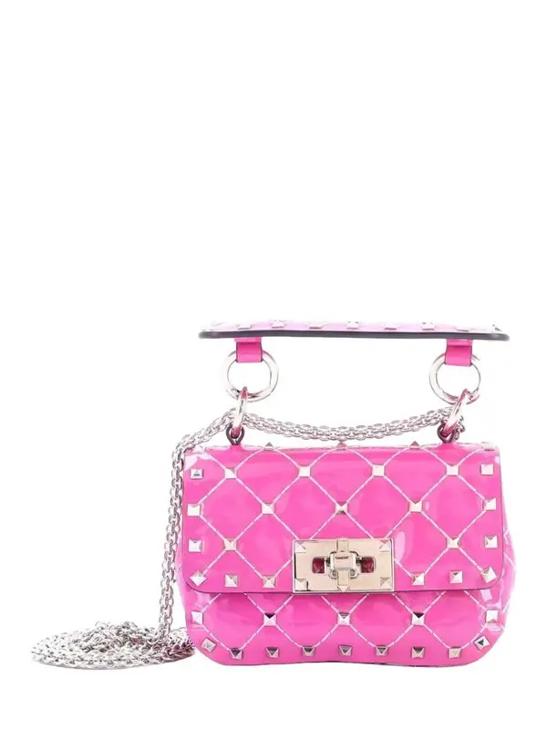 Valentino Garavani Rockstud Spike Flap Micro Crossbody Bag - Pink