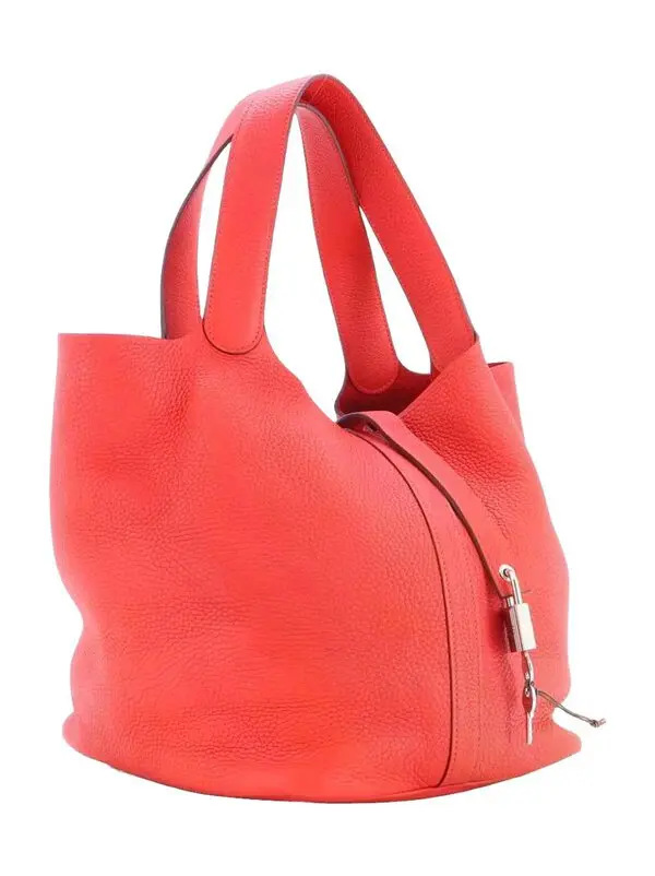 Hermès Picotin Lock Gm Bucket Bag Clemence - Red