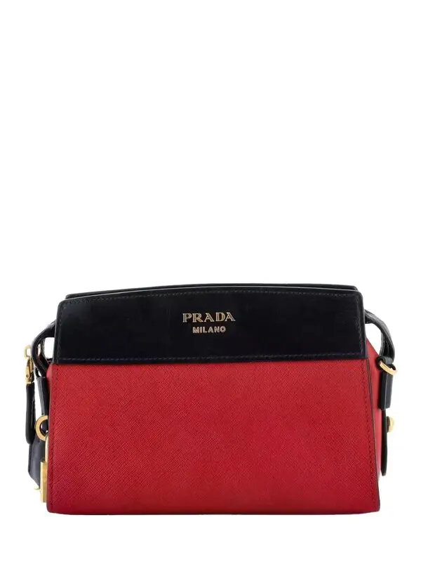 Prada Esplanade Saffiano And City Calf Small Crossbody Bag - Red