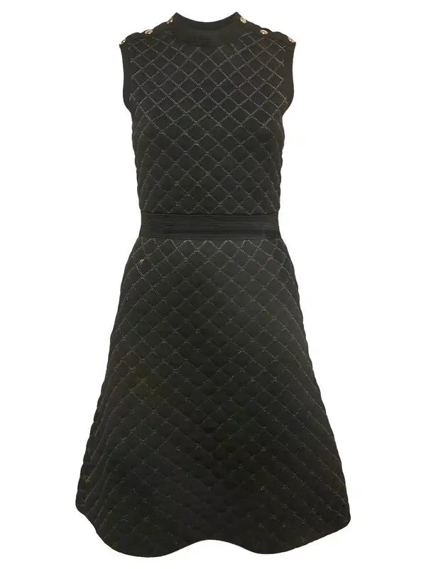 Sandro Quilted Sleeveless Dress - Black