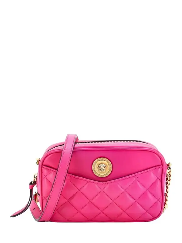 Versace Medusa Icon Quilted Leather Camera Bag - Pink