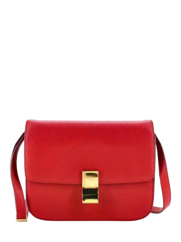 Celine Classic Box Bag Grainy Leather Medium - Red