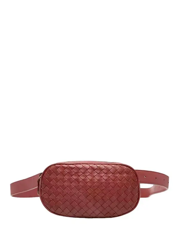 Bottega Veneta Nappa Intrecciato Belt Bag - Red