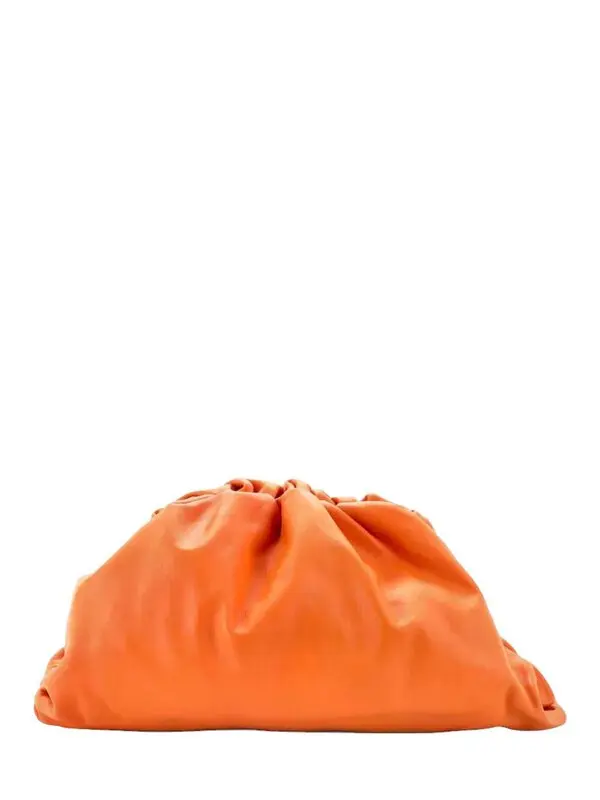 Bottega Veneta The Pouch Leather Teen Clutch - Orange