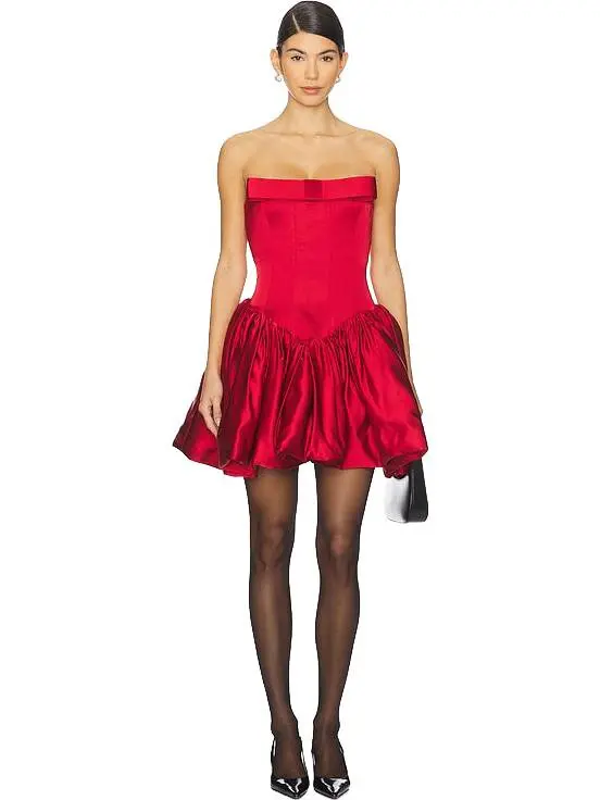 AMUR Mirelle Bow Dress - Ruby Rose