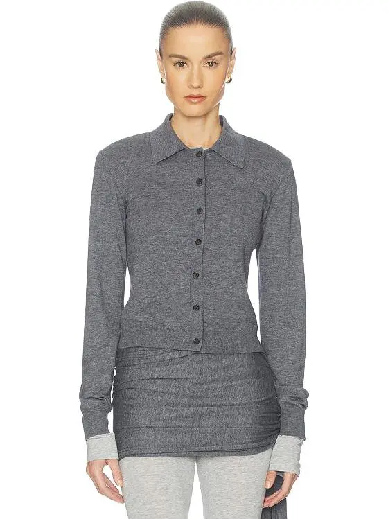 HELSA Kerstin Knit Cardigan - Medium Heather Grey