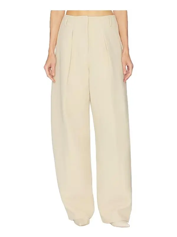 HELSA Baggy Barrel Trouser In Very Heavy Crepe - Wheat