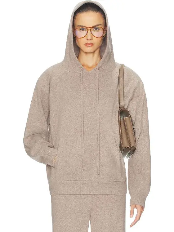 HELSA Cashmere Knit Hoodie - Taupe