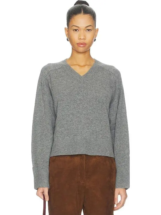 Sold Out NYC Cashmere V-neck Sweater - Heather Grey