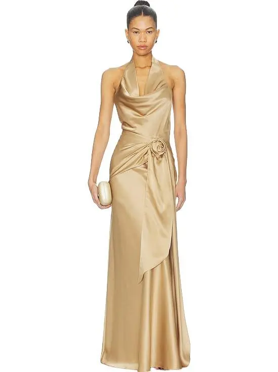 SONYA MODA Rozalia Halterneck Gown - Gold