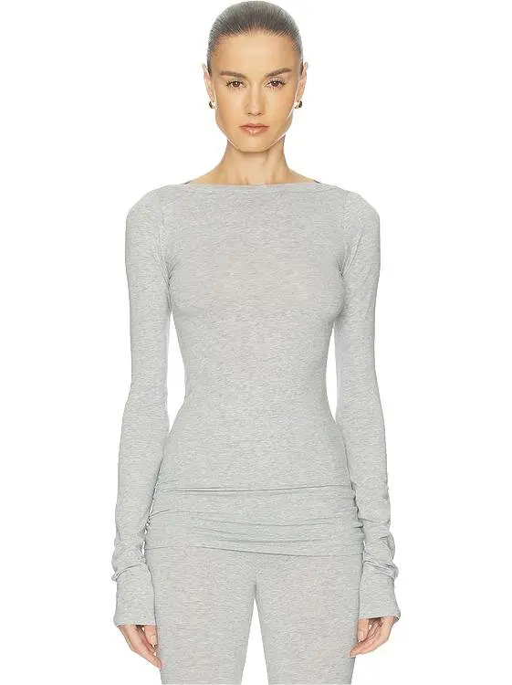 HELSA Extra Slim Jersey Shirt - Heather Grey