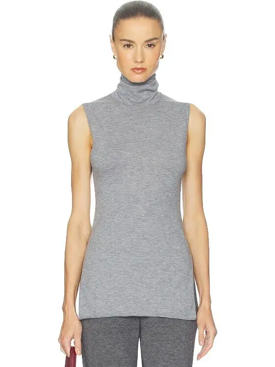 HELSA Kerstin Sleeveless Turtleneck - Light Heather Grey