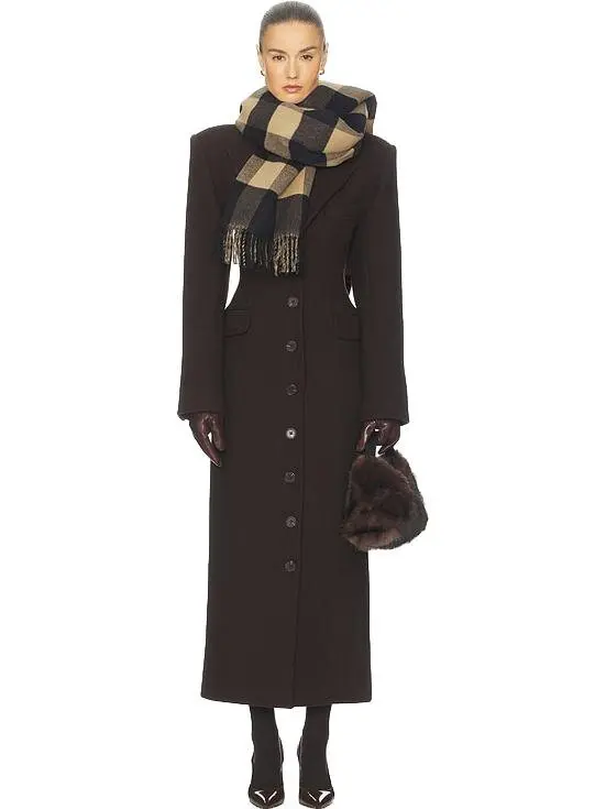 HELSA Italian Wool Blend Topcoat - Dark Brown