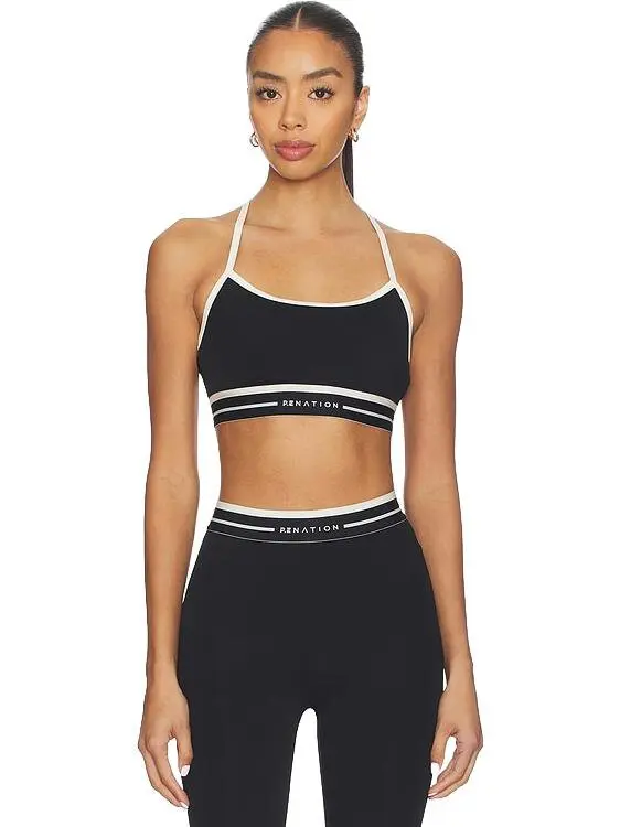 P.E Nation Advantage Sports Bra In Black - Black & Whisper White