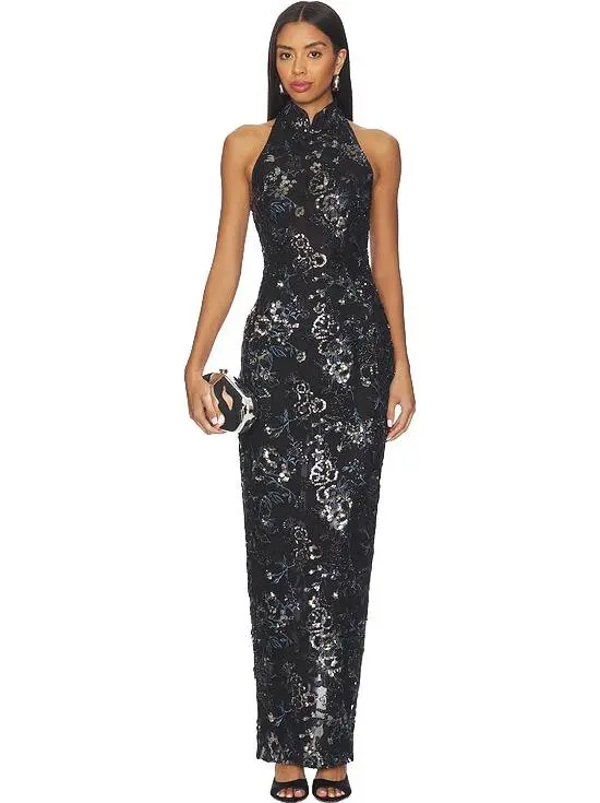 SAU LEE Arielle Gown - Black