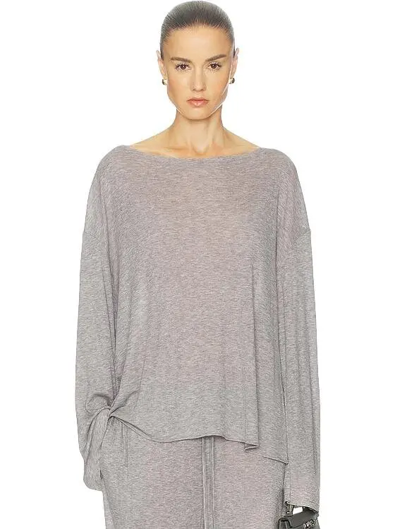 HELSA Oversized Shirt In Everyday Jersey - Dark Heather Grey