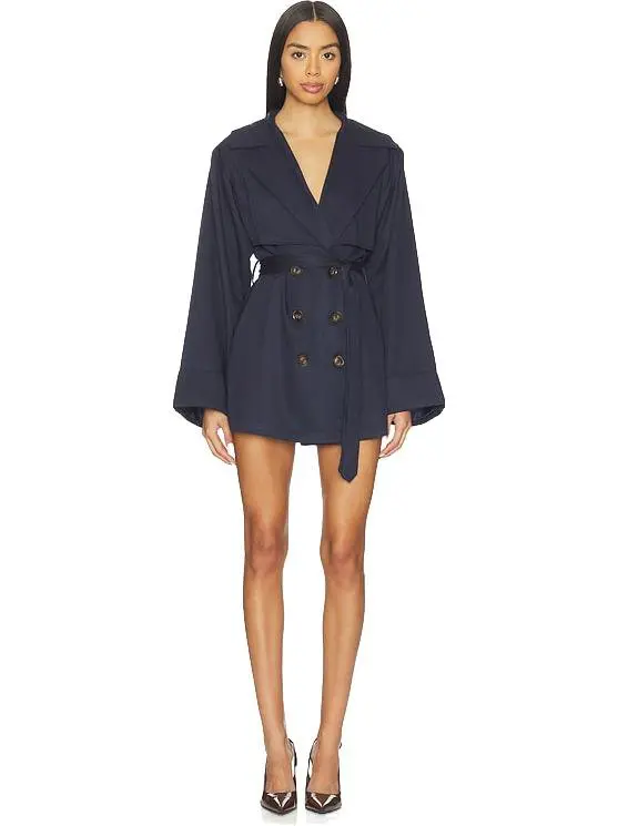 SNDYS X Verina Mini Trench Jacket - Navy