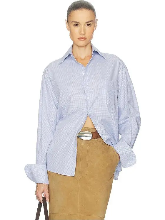 HELSA Classic Oversized Shirt - Blue Check