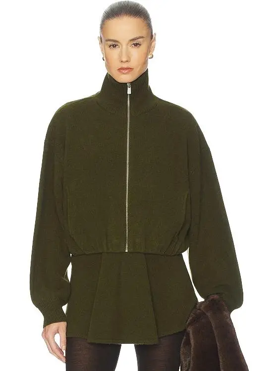 HELSA Josefine Knit Oversized Bomber - Olive