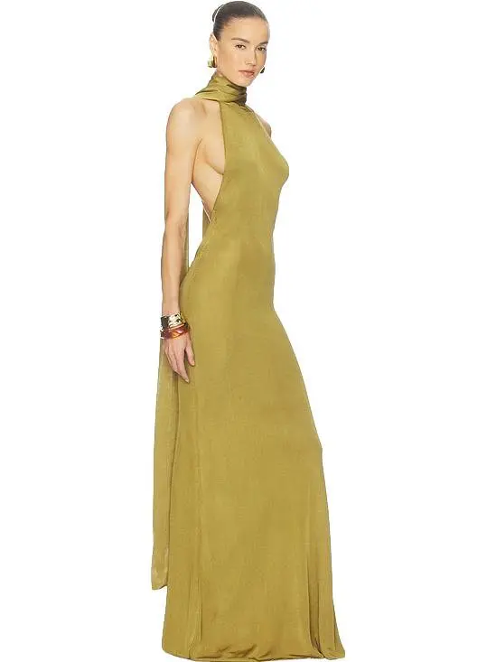 HELSA Novie Maxi Knit Dress - Burnished Gold