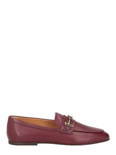 TOD'S Burgundy Leather Loafers With Horsebit Detail - Red