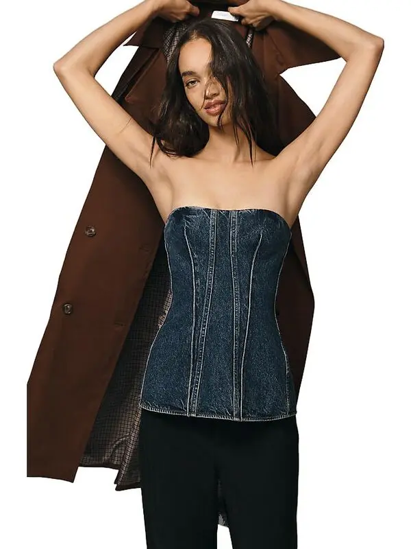 AGOLDE Lara Strapless Denim Corset Top - Form