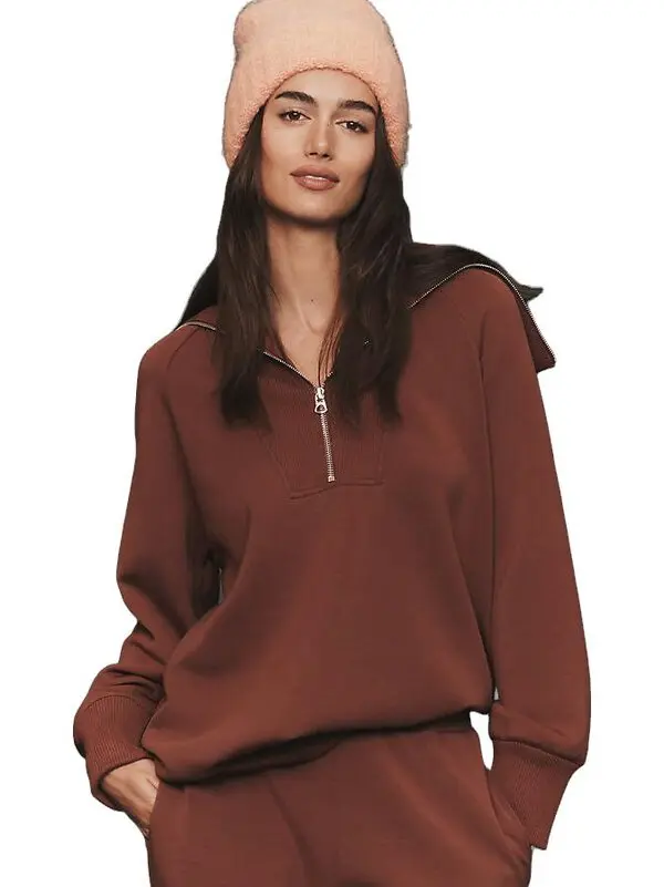 Varley Xina Half-zip Pullover Sweatshirt - Cinnamon