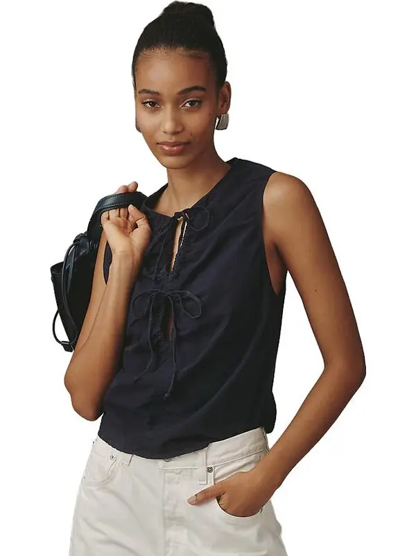 NATION LOS ANGELES Mimmi Keyhole Top - Navy