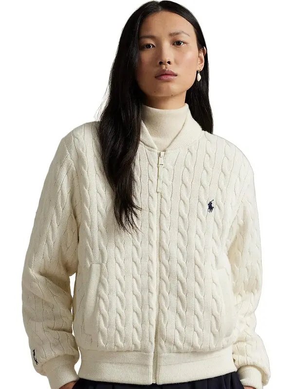 Ralph Lauren Cable-knit Hybrid Jacket - Antique White