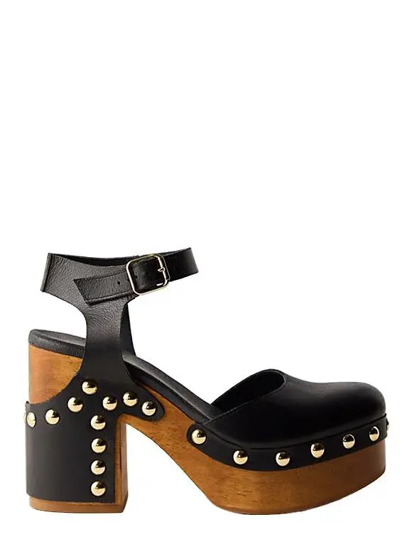 Free People Cecelia Studded Clogs - Black