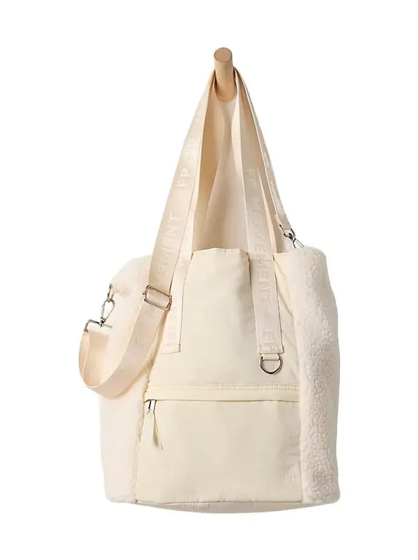 Free People Slopes Sherpa Bucket Bag - Whipped Cream
