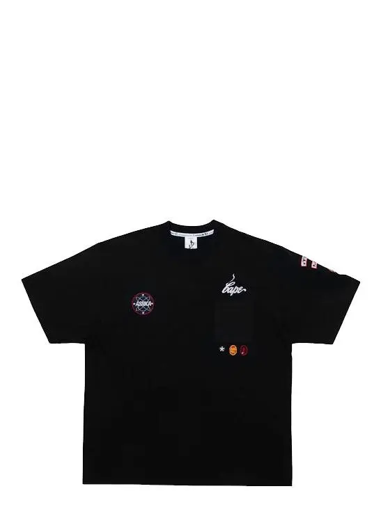 A BATHING APE By Kazuki Kuraishi Patch Military Tee Shirt - Black