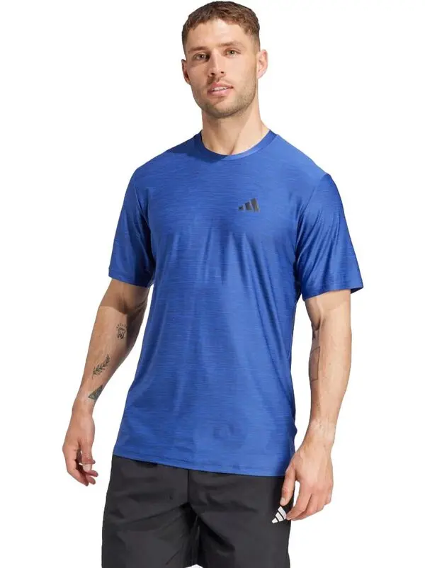 Adidas Train Essentials Stretch Training Tee - Semi Lucid Blue Mel / Black