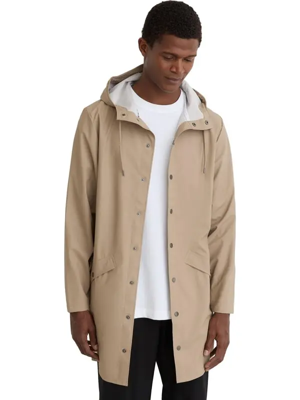 Rains Waterproof Long Rain Jacket - Beige