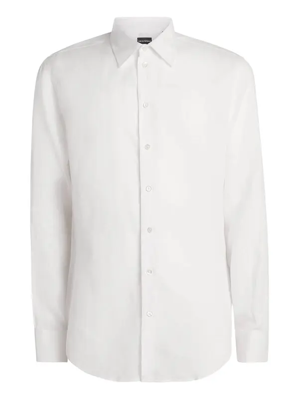 Emporio Armani Linen Logo Shirt - White
