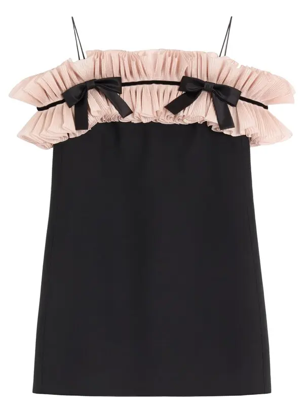 Valentino Garavani Silk Crepe Mini Dress - Black