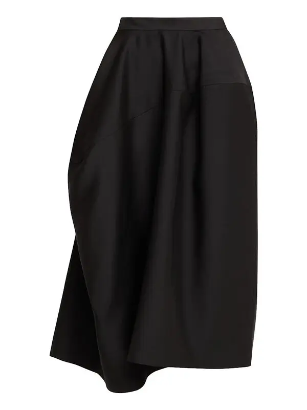 HEIRLOME Karla Asymmetric Silk-wool Faille Skirt - Black