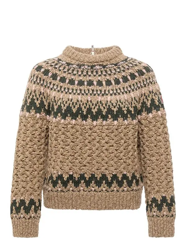 Moncler Cable-knit Fairisle Sweater - Beige Dnu