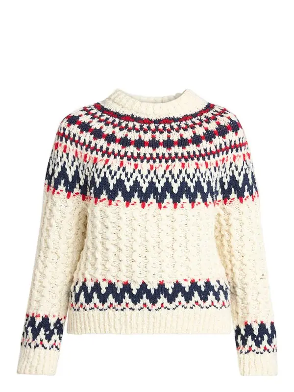 Moncler Cable-knit Fairisle Sweater - White