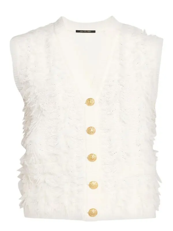 Kobi Halperin Sterling Fringe Knit Sweater Vest - Ivory
