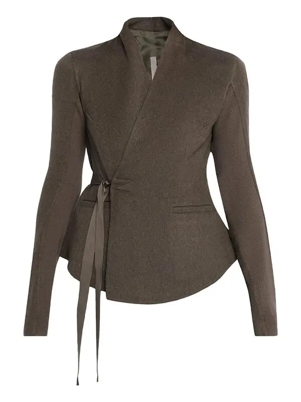 Rick Owens Peplum-back Wrap Jacket - Bosco